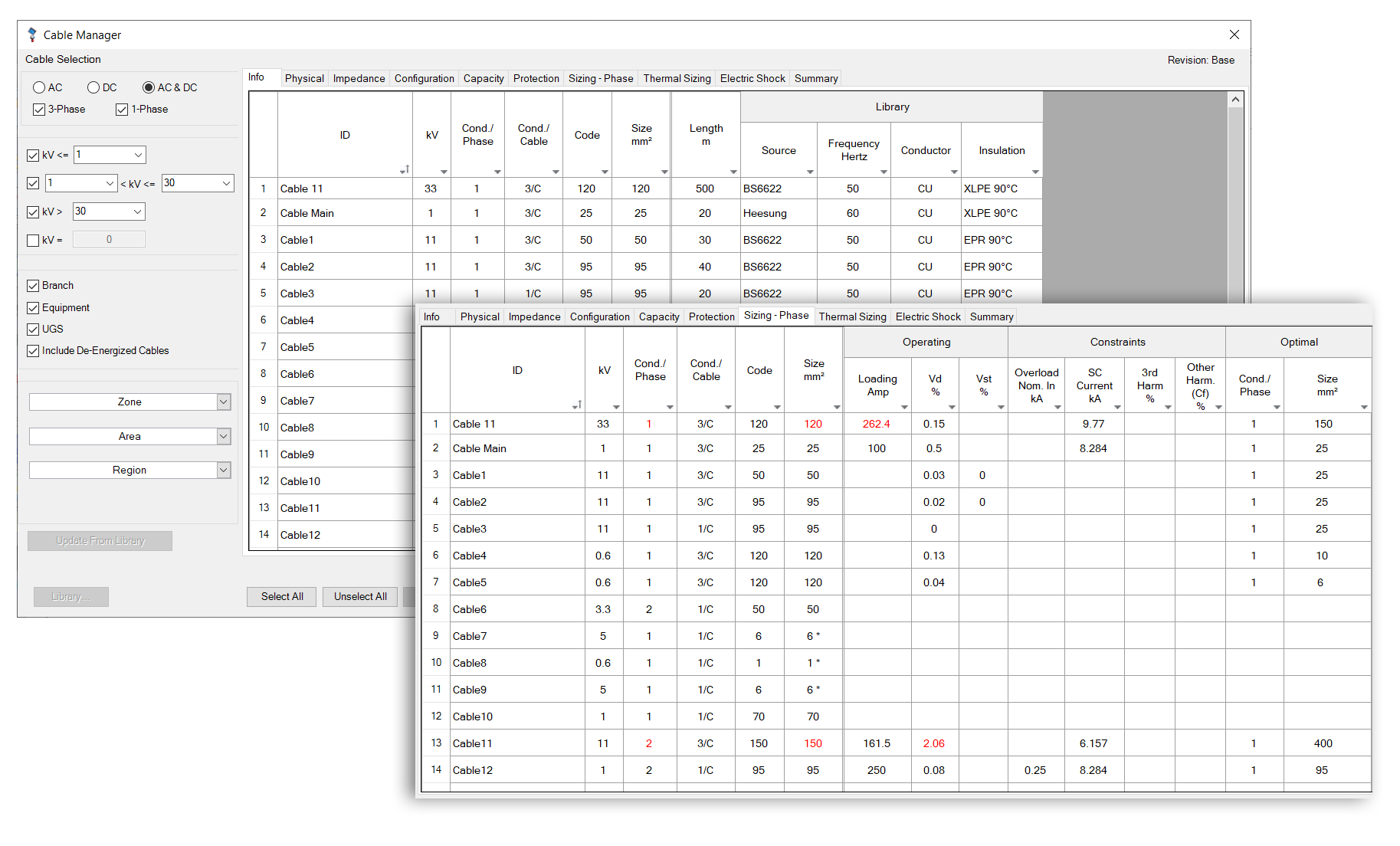 Cable Manager | Cable Library | Batch Updates | Reporting | ETAP