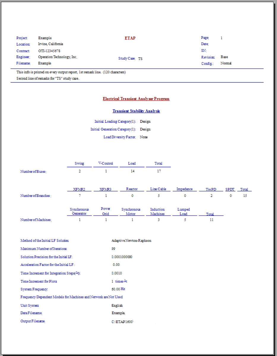Transient Stability Software Report | Transient Stability Plots | ETAP