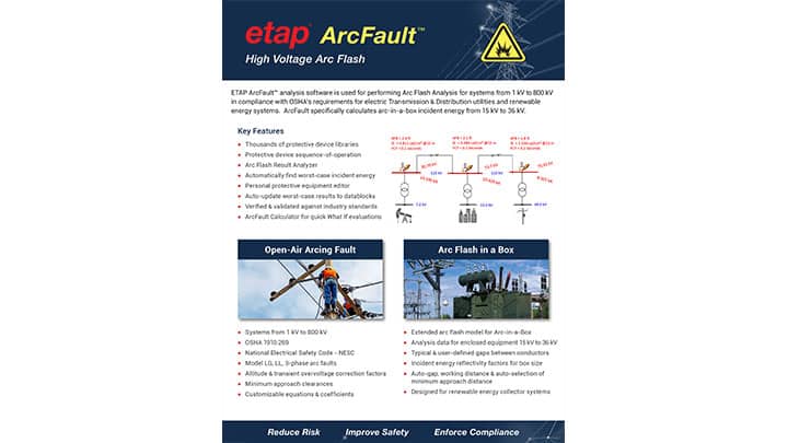 High Voltage Arc Flash Software | OSHA 1910.269 Appendix E | NESC | ETAP